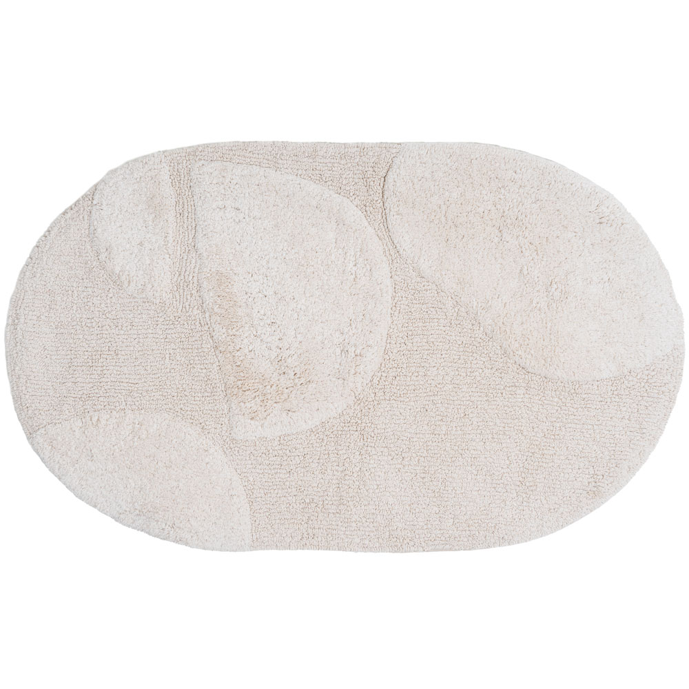 Badmat Boaz - Creme Ovaal 50 x 80 cm - Veer Carpets - | HomeDeco.nl