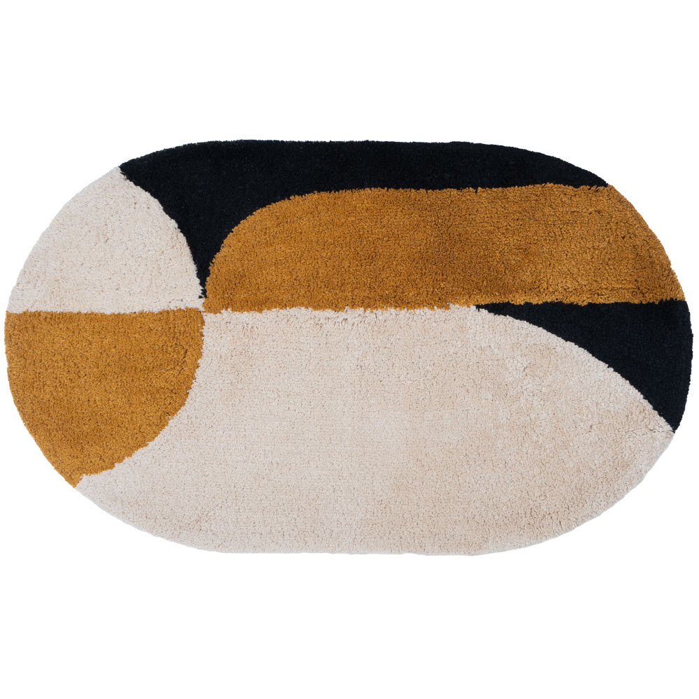 Badmat Bowie - Oker Ovaal 50 x 80 cm - Veer Carpets - | HomeDeco.nl