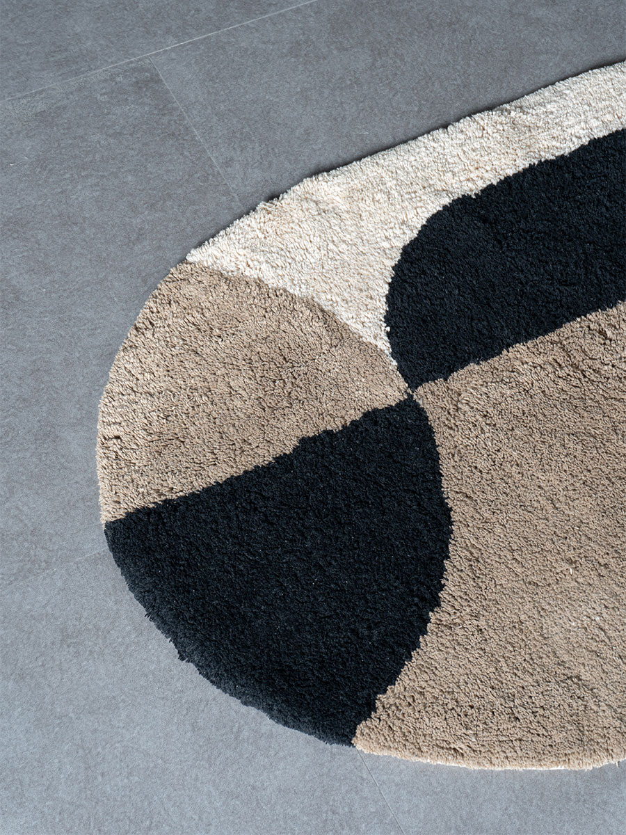 Badmat Bowie - Taupe Ovaal 50 x 80 cm - Veer Carpets - | HomeDeco.nl
